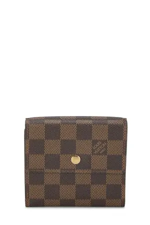 LOUIS VUITTON Damier Ebene Elise Wallet - Brown