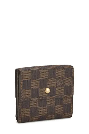 LOUIS VUITTON Damier Ebene Elise Wallet - Brown
