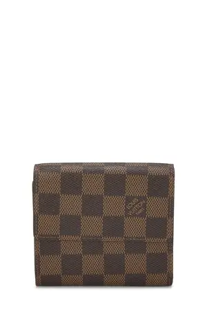 LOUIS VUITTON Damier Ebene Elise Wallet - Brown