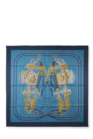 Hermès Multicolor 'brides De Gala' Silk Scarf 90 - Navy