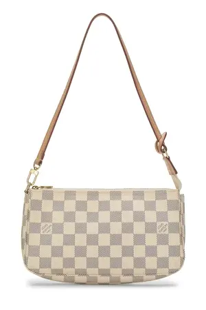 LOUIS VUITTON Damier Azur Pochette Accessoires - White