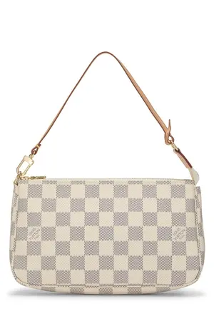 LOUIS VUITTON Damier Azur Pochette Accessoires - White