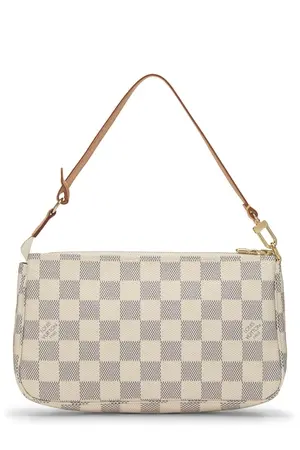 LOUIS VUITTON Damier Azur Pochette Accessoires - White