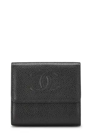 Chanel Caviar Timeless 'cc' Compact Wallet - Black