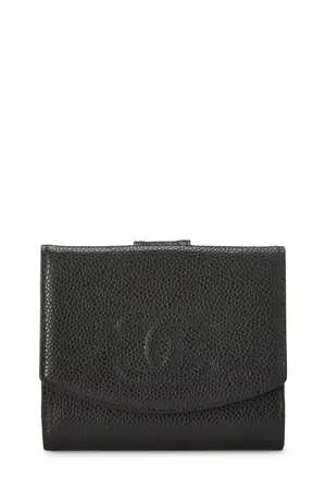 Chanel Caviar Timeless 'cc' Compact Wallet - Black