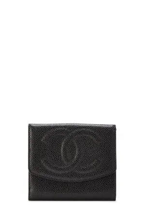 Chanel Caviar Timeless 'cc' Compact Wallet - Black