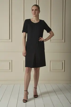 PATOU Wool Zippered Shift Dress