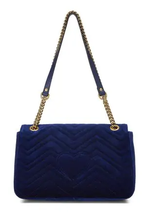 Gucci Velvet Gg Marmont Shoulder Bag
