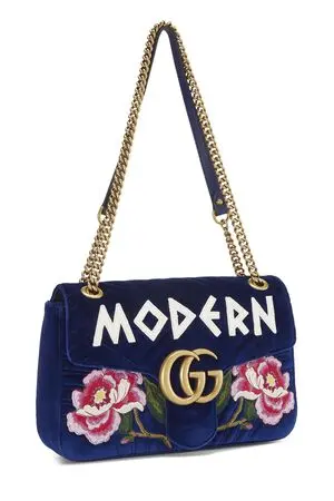 Gucci Velvet Gg Marmont Shoulder Bag