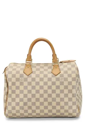 LOUIS VUITTON Damier Azur Speedy 30 - White