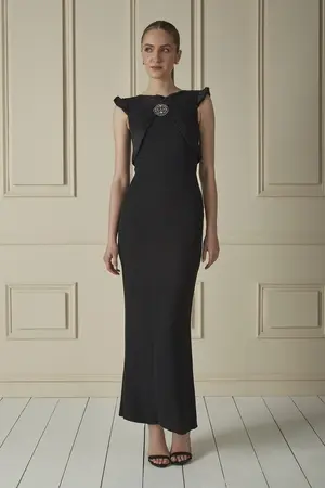 Chanel Satin-trimmed Medallion Gown
