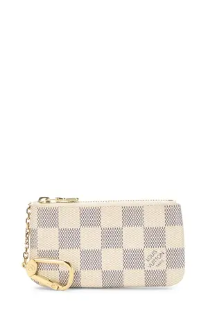 LOUIS VUITTON Damier Azur Pochette Clefs - White