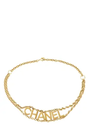 Chanel Hammered Logo Chain Belt - Gold