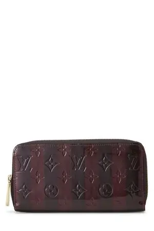 LOUIS VUITTON Amarante Rayures Monogram Vernis Zippy
