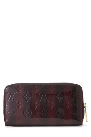 LOUIS VUITTON Amarante Rayures Monogram Vernis Zippy