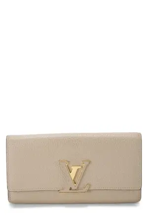 LOUIS VUITTON Taurillon Capucines Wallet - Beige
