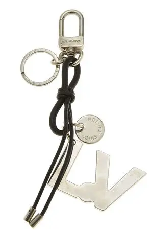 LOUIS VUITTON Leather Rope Key Holder - Silver
