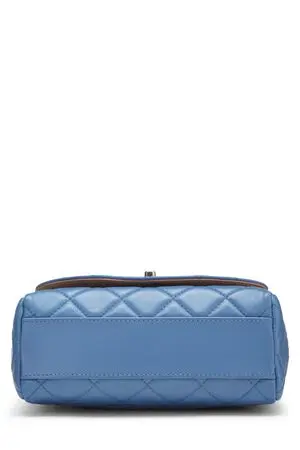 Chanel Quilted Lambskin Ribbon Chain Flap Bag Small - Blue  display picture 3