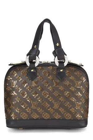 LOUIS VUITTON Monogram Eclipse Alma PM Brown