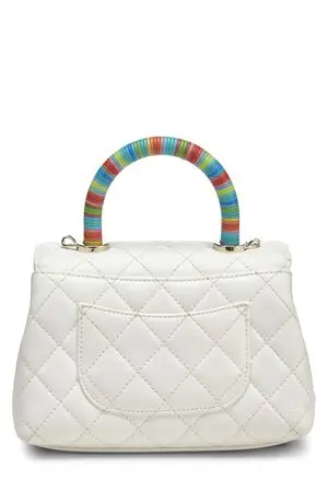Chanel Quilted Lambskin Rainbow Coco Handle Bag
