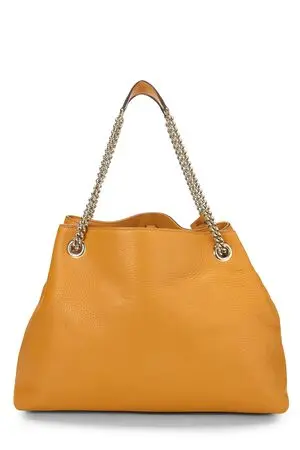 Gucci Leather Soho Chain Tote - Orange