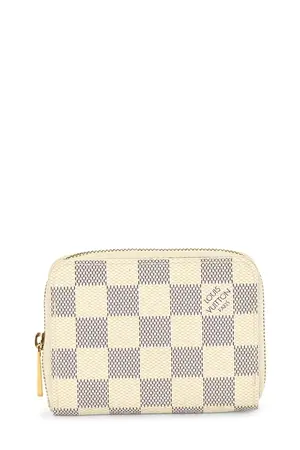 LOUIS VUITTON Damier Azur Zippy Coin Purse - White