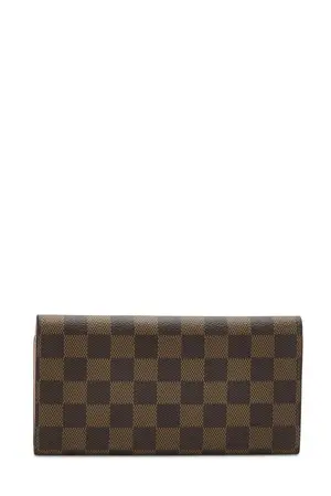 LOUIS VUITTON Damier Ebene Emilie Wallet - Pink