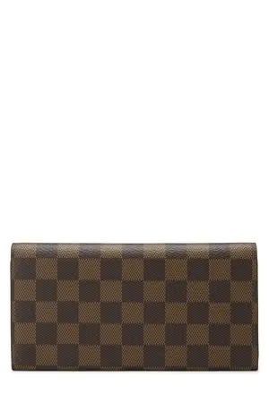 LOUIS VUITTON Damier Ebene Emilie Wallet - Pink