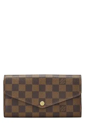 LOUIS VUITTON Damier Ebene Sarah Nm Wallet - Brown
