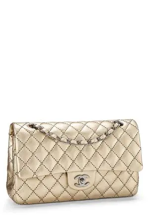 Chanel Metallic Quilted Lambskin Classic Double Flap Medium
