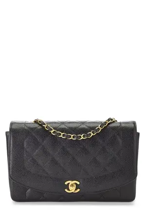 Chanel Quilted Caviar Diana Flap Bag - Black