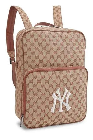 Gucci Gg Canvas New York Yankees Backpack - Orange