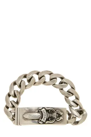 Chrome Hearts Heart Dagger Id Bracelet - Silver