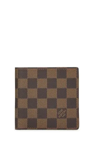 LOUIS VUITTON Damier Ebene Marco Wallet - Brown