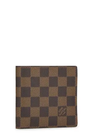 LOUIS VUITTON Damier Ebene Marco Wallet - Brown