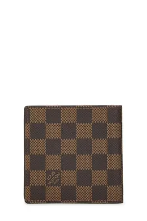 LOUIS VUITTON Damier Ebene Marco Wallet - Brown