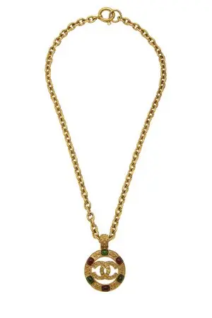 CHANEL Gripoix Filigree Pendant Necklace