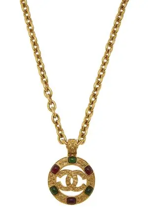 Chanel Gripoix Filigree Pendant Necklace