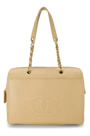 Chanel Caviar Zip Tote - Beige
