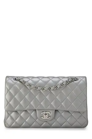 Chanel Quilted Lambskin Classic Double Flap Medium - Silver