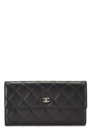 Chanel Lambskin Long Wallet - Black