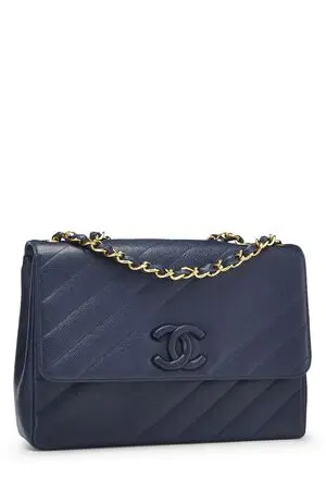 Chanel Caviar Diagonal Flap - Blue