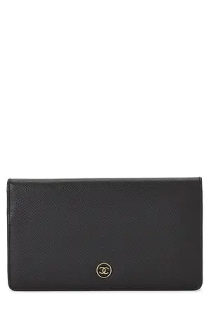 Chanel Calfskin Long Wallet - Black
