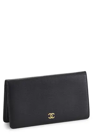 Chanel Calfskin Long Wallet - Black