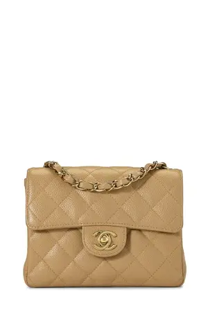 CHANEL Chanel Quilted Caviar Half Flap Mini