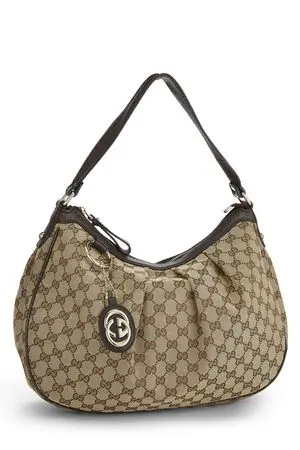 Gucci Brown Original Gg Canvas Sukey Hobo Bag