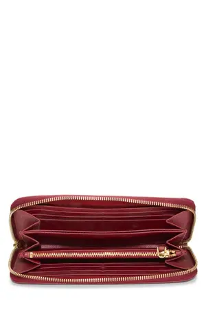 Prada Saffiano Zip Around Wallet - Red