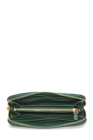 Prada Saffiano Zip Around Wallet - Green