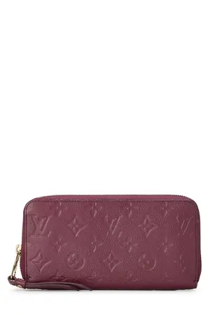 LOUIS VUITTON Aurore Monogram Empreinte Zippy Wallet - Burgundy