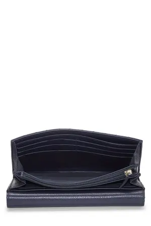 Chanel Caviar Classic Flap Wallet - Navy